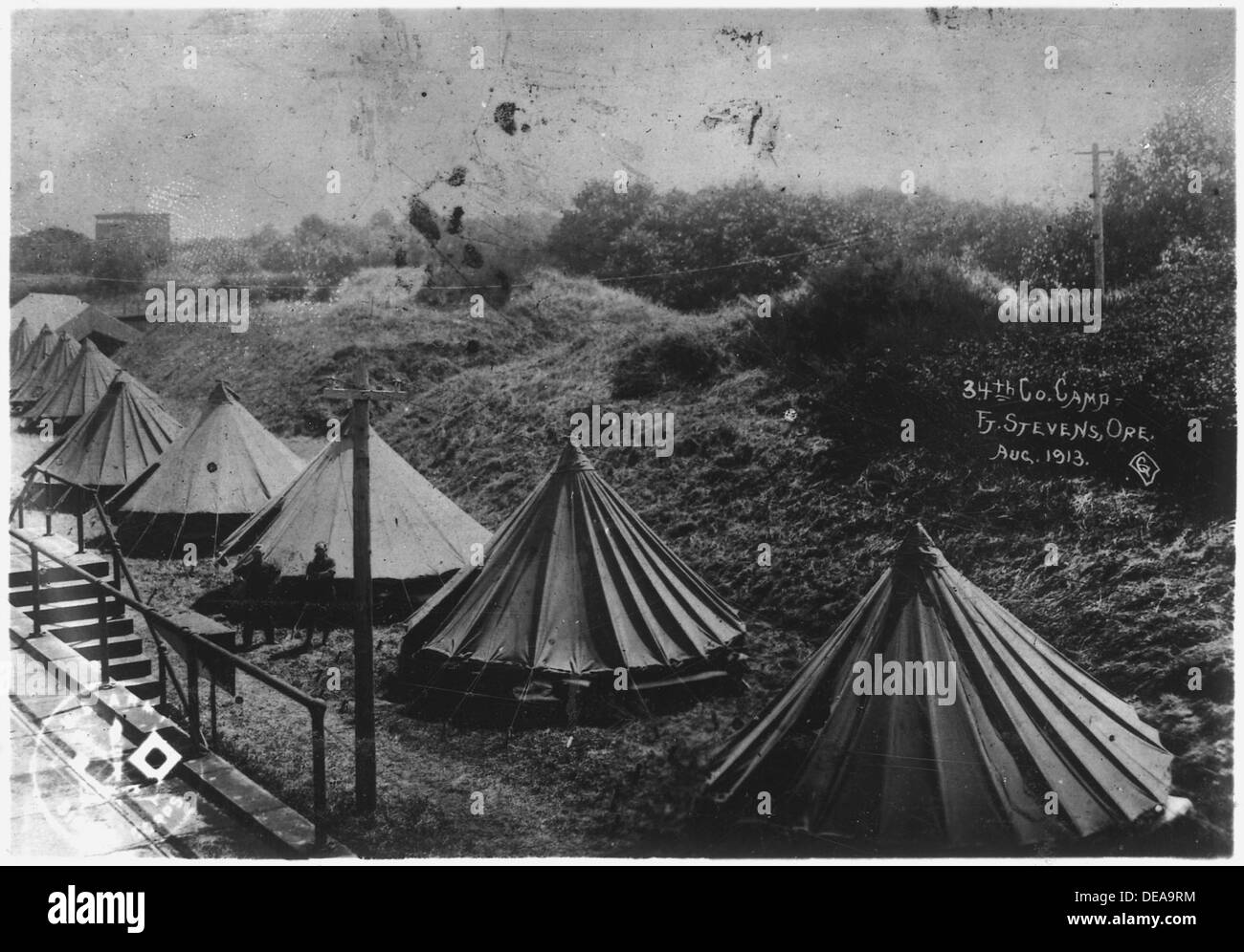 34th Company encampment near Battery Freeman on ramparts of Old Fort ...