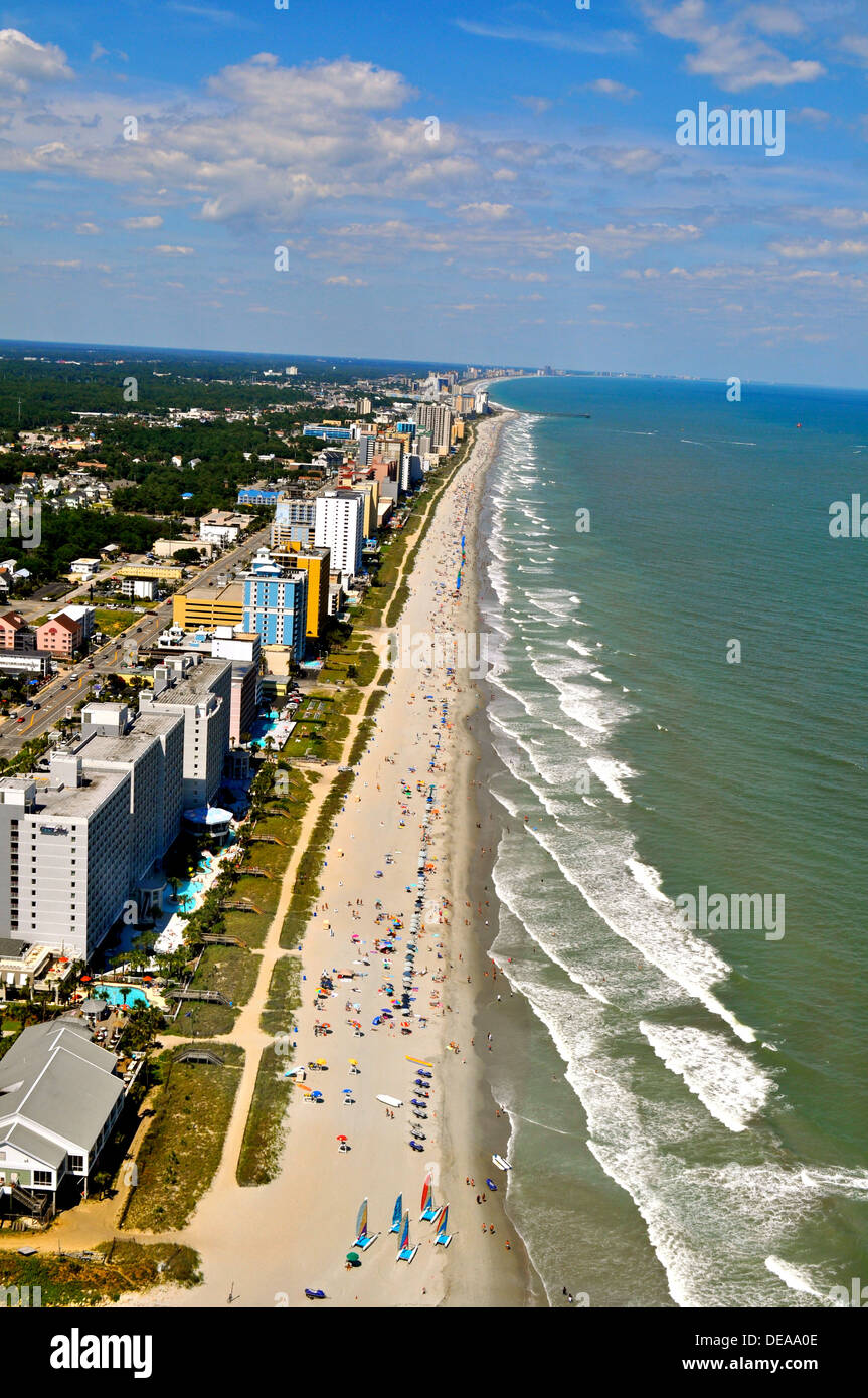 Aerial View of Myrtle Beach Coastline Stock Photo - Alamy
