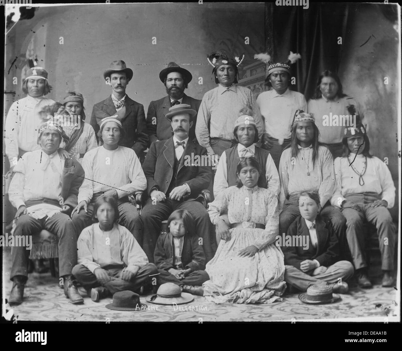 An Apache delegation, likely engaging in diplomatic or cultural ...