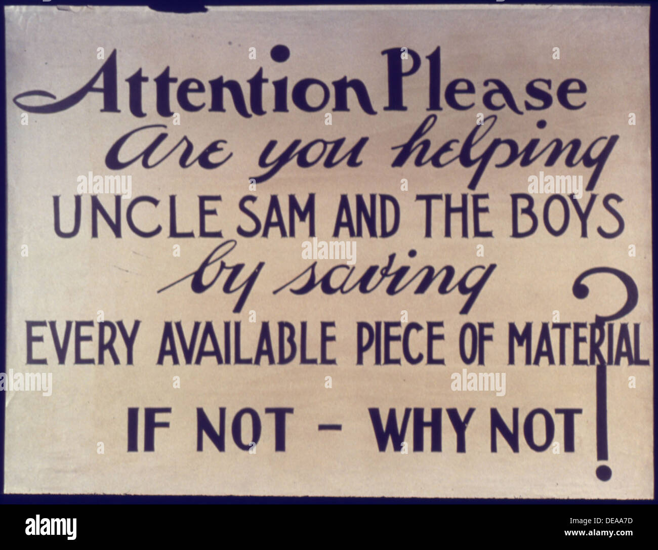 This photograph highlights a public service announcement, urging people ...
