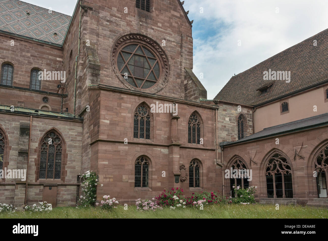 Star of David window in the south transept of Basel Munster, Basel ...