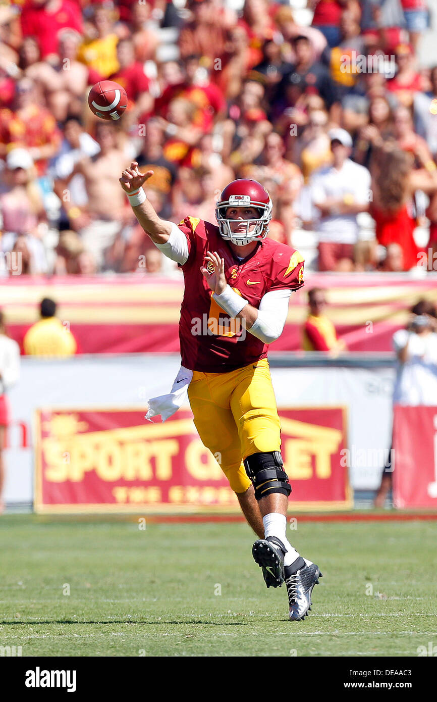 September 14, 2013: USC Trojans quarterback Cody Kessler #6 throws a ...