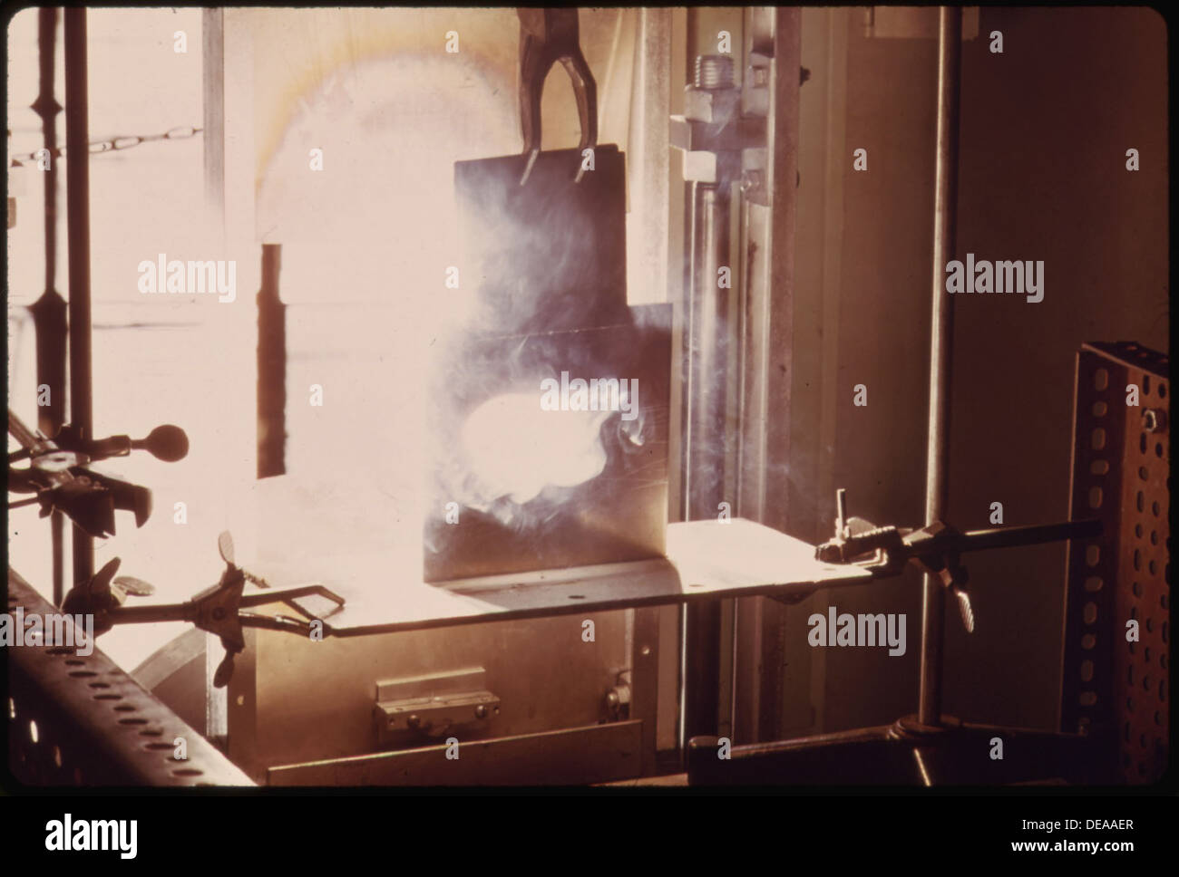 This time-lapse sequence shows a one-quarter inch aluminum plate being ...