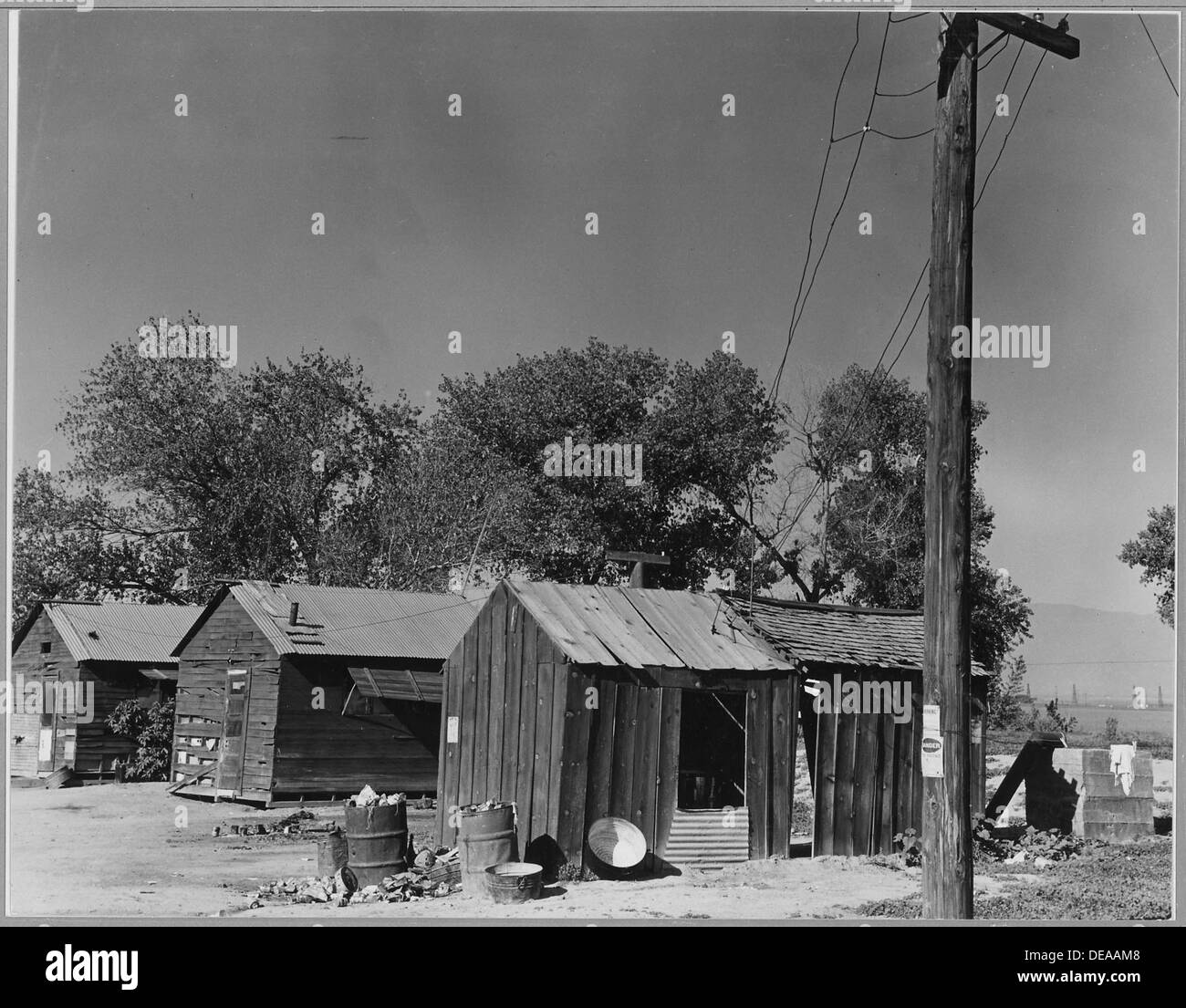 Cabins for agricultural workers located between Woodpatch and Lamont ...