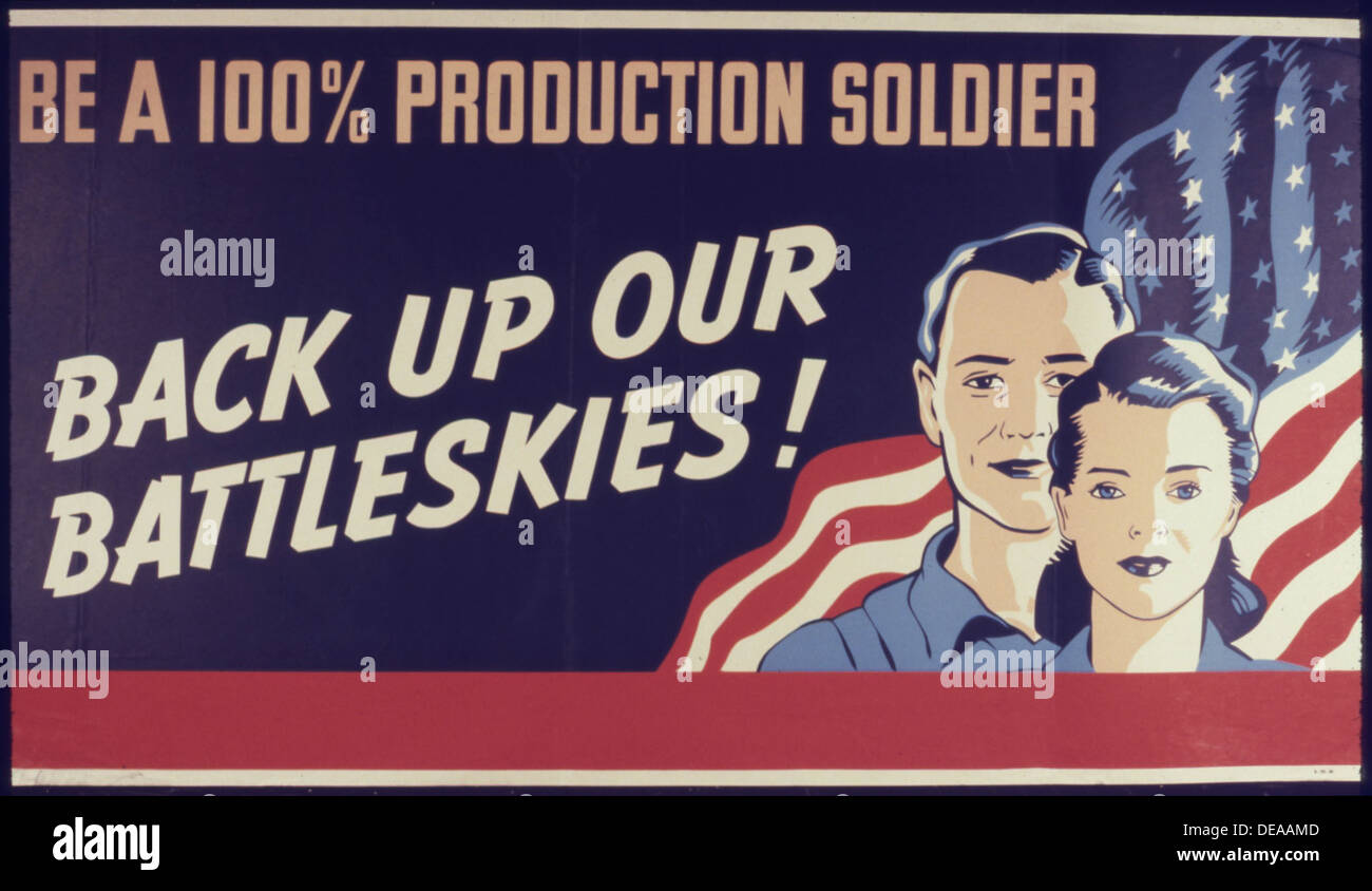 A World War II propaganda poster urging soldiers to support the war ...