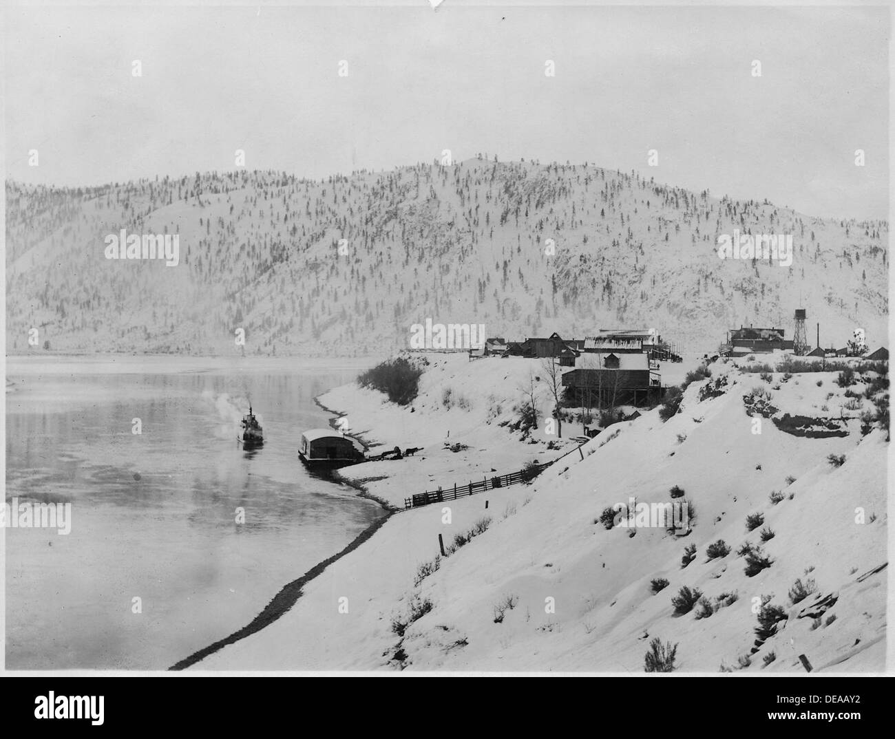 A photograph depicting the beginning of Brewster's journey, likely ...