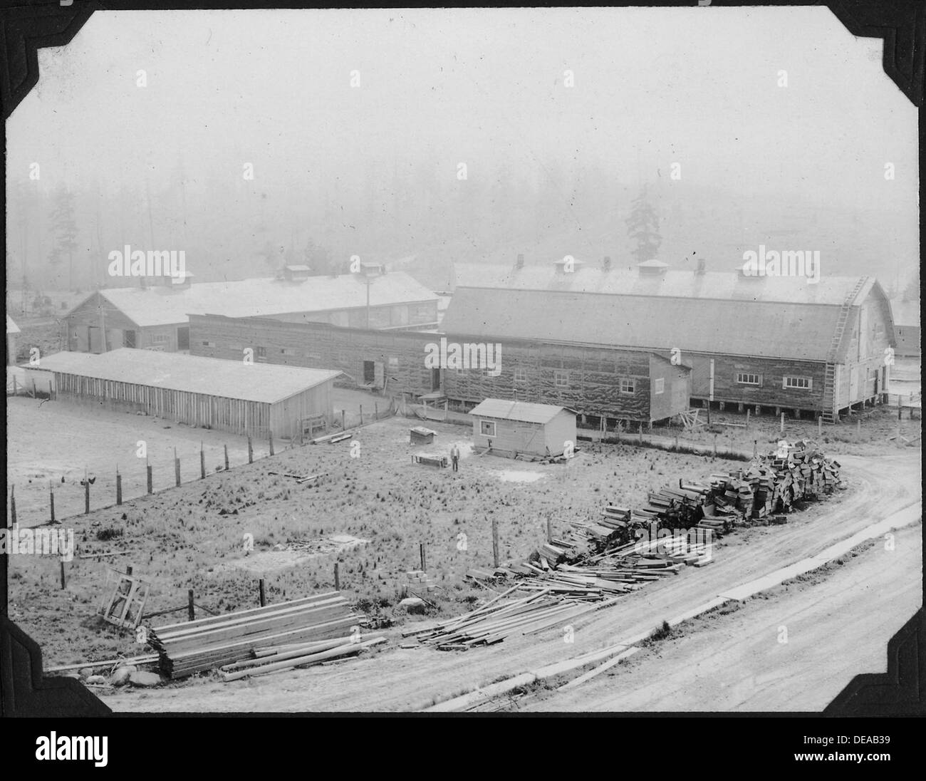 A photo showing buildings located on a farm, capturing structures like ...