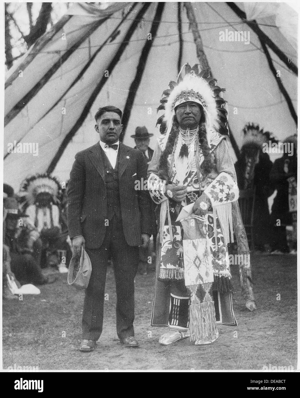This photograph shows Chief Tendoi of the Shoshone tribe at the Fort ...
