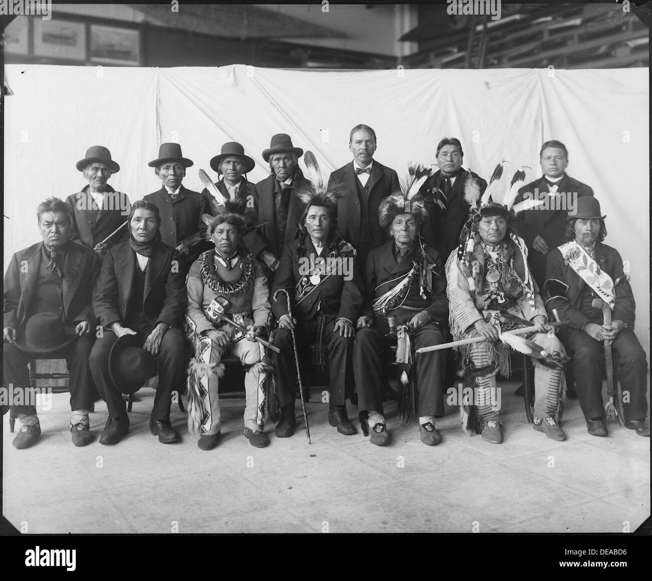 This photograph depicts a delegation from the Chippewa tribe ...