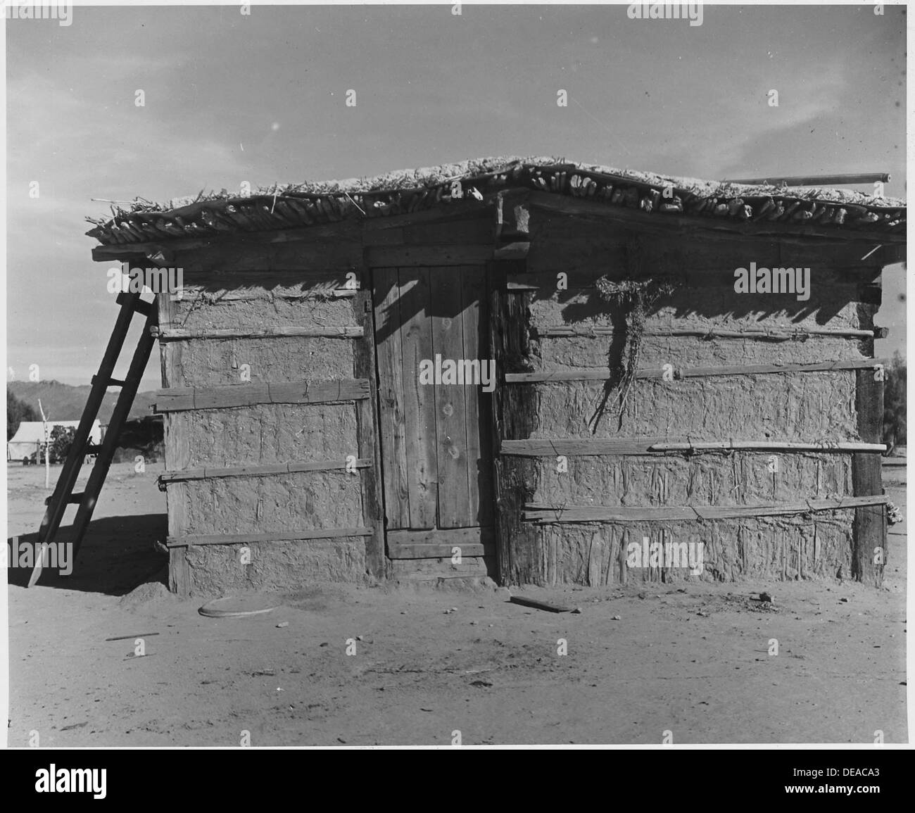 A photograph of a Yaqui Indian jacal (a traditional structure) on ...