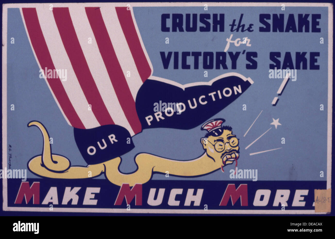 A wartime propaganda slogan encouraging victory and increased ...