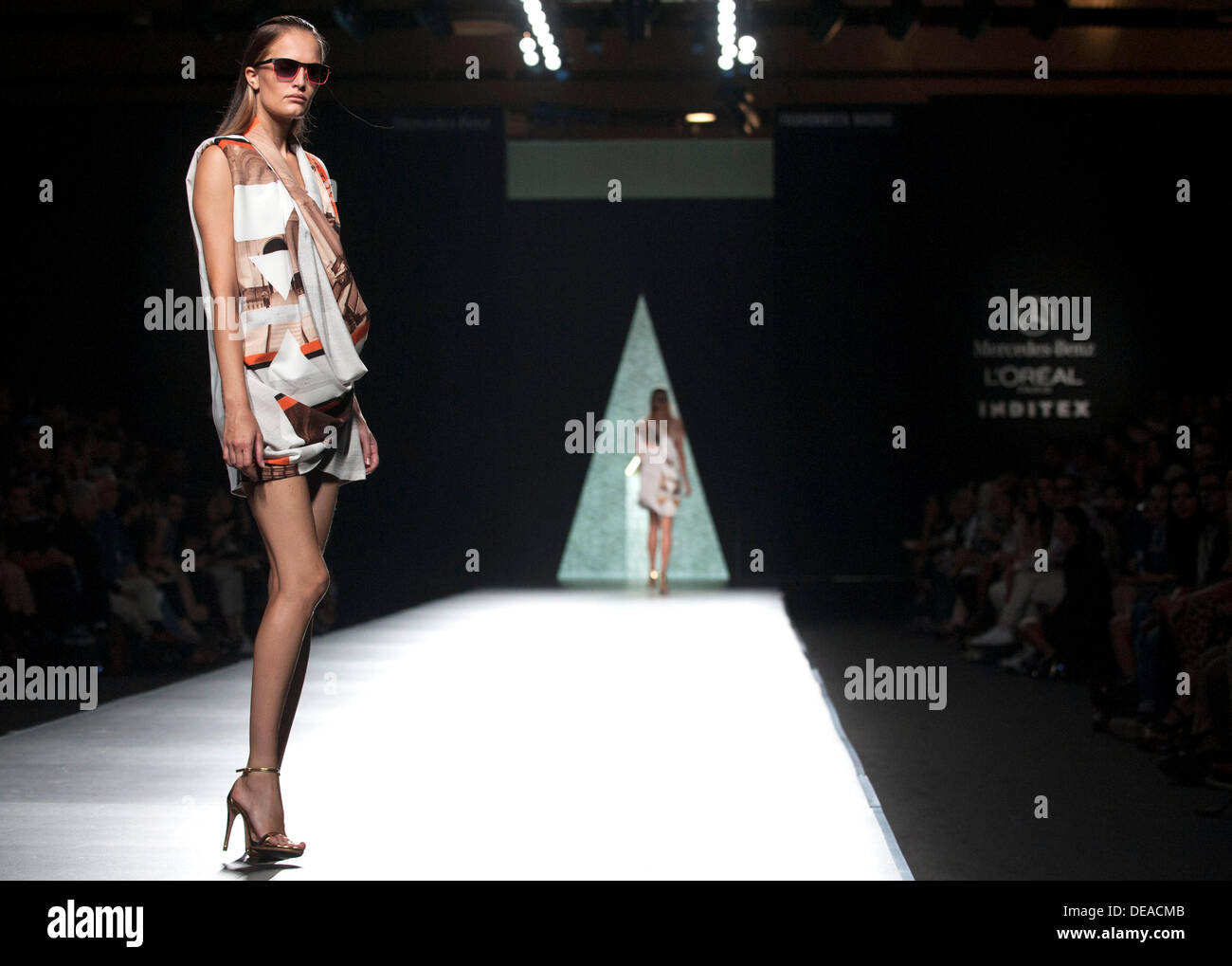 Madrid, Spain. 13th Sep, 2013. Models pose at the Duyos Fashion Show at ...