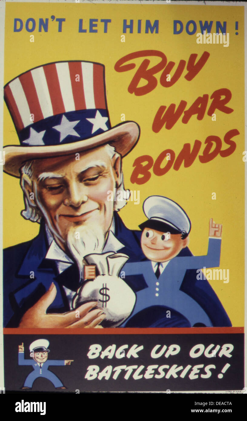 This poster urges citizens to buy war bonds during World War II ...