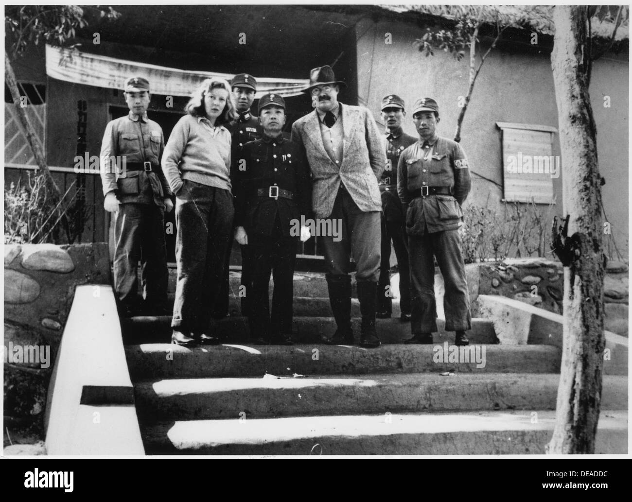 A photograph of Ernest Hemingway and his wife Martha, taken in the ...