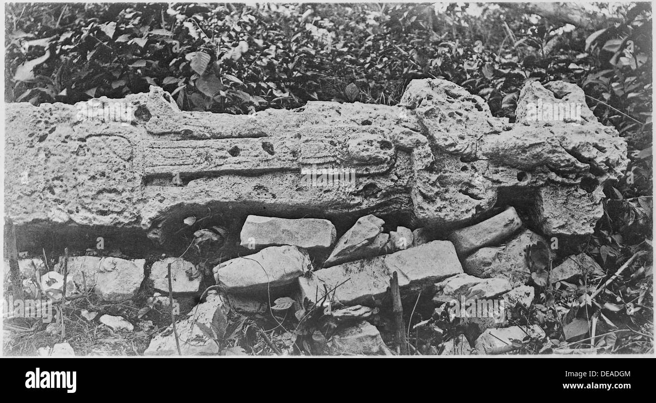 A fallen monolith on the south slope of the Temple of the Cross in ...