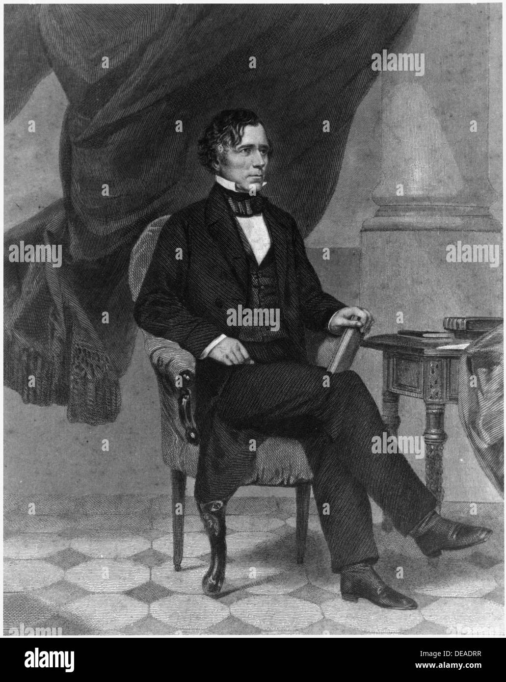 A full-length seated portrait of Franklin Pierce, the 14th President of ...