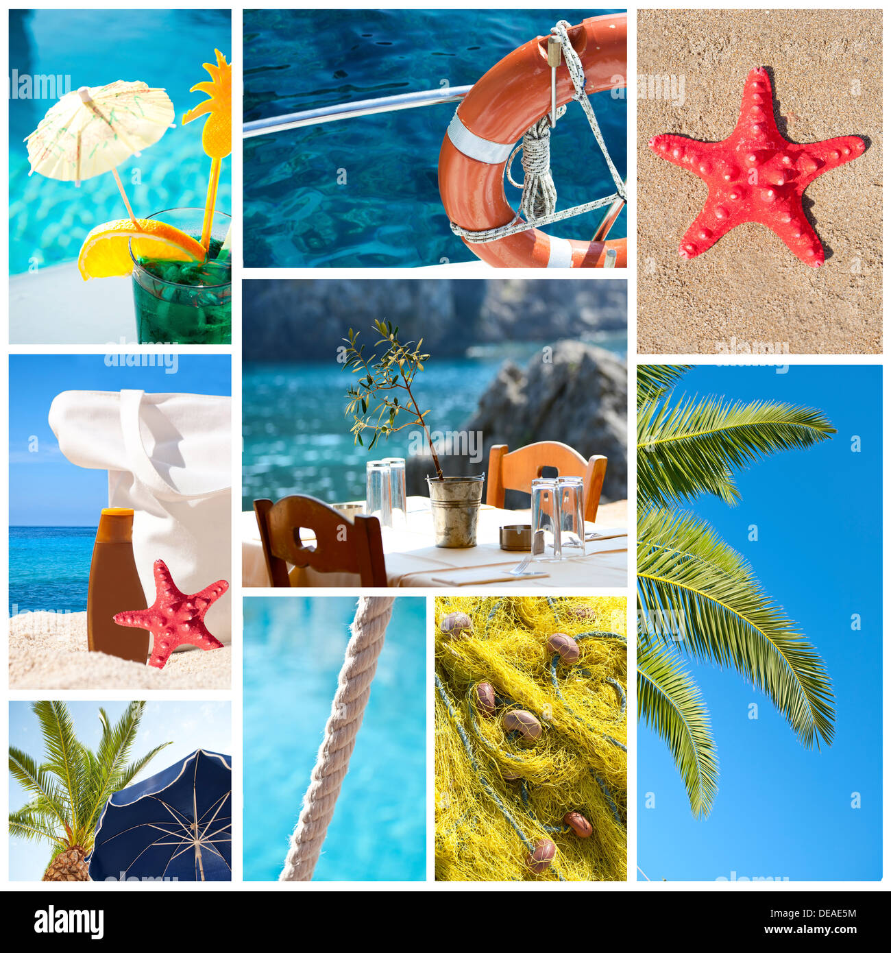 Collage of summer beach images - Holidays concept Stock Photo - Alamy