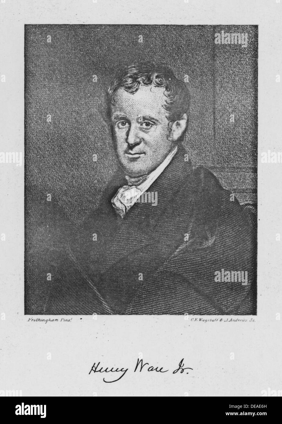 A formal portrait of Henry Ware, taken in 1929. The image captures Ware ...