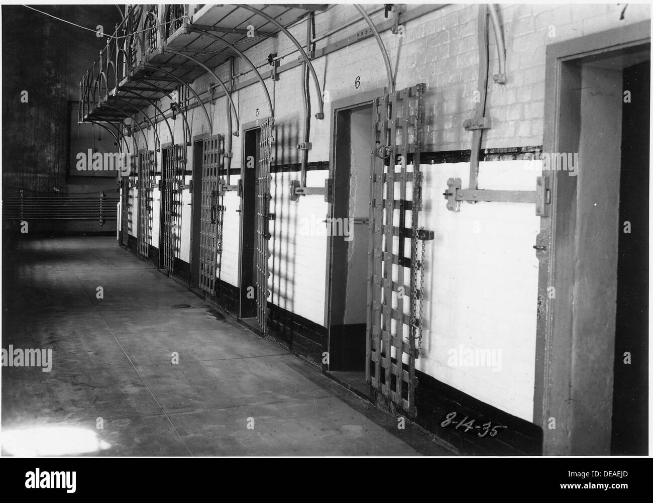 The interior of the Old 5E1 cell house, showcasing the original design ...