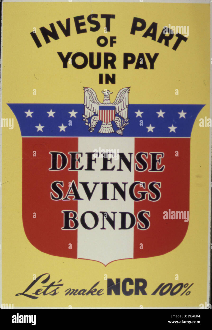 A historical campaign promotes investing in Defense Savings Bonds ...