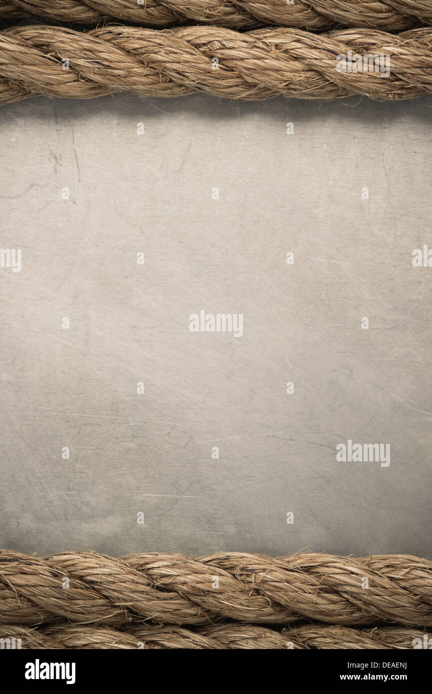 ship ropes on metal background texture Stock Photo - Alamy