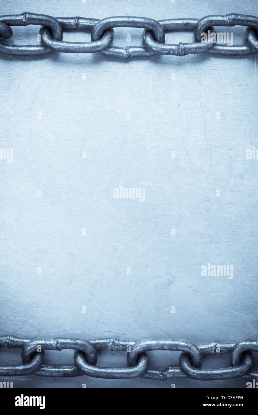 chain frame on metal texture background Stock Photo - Alamy
