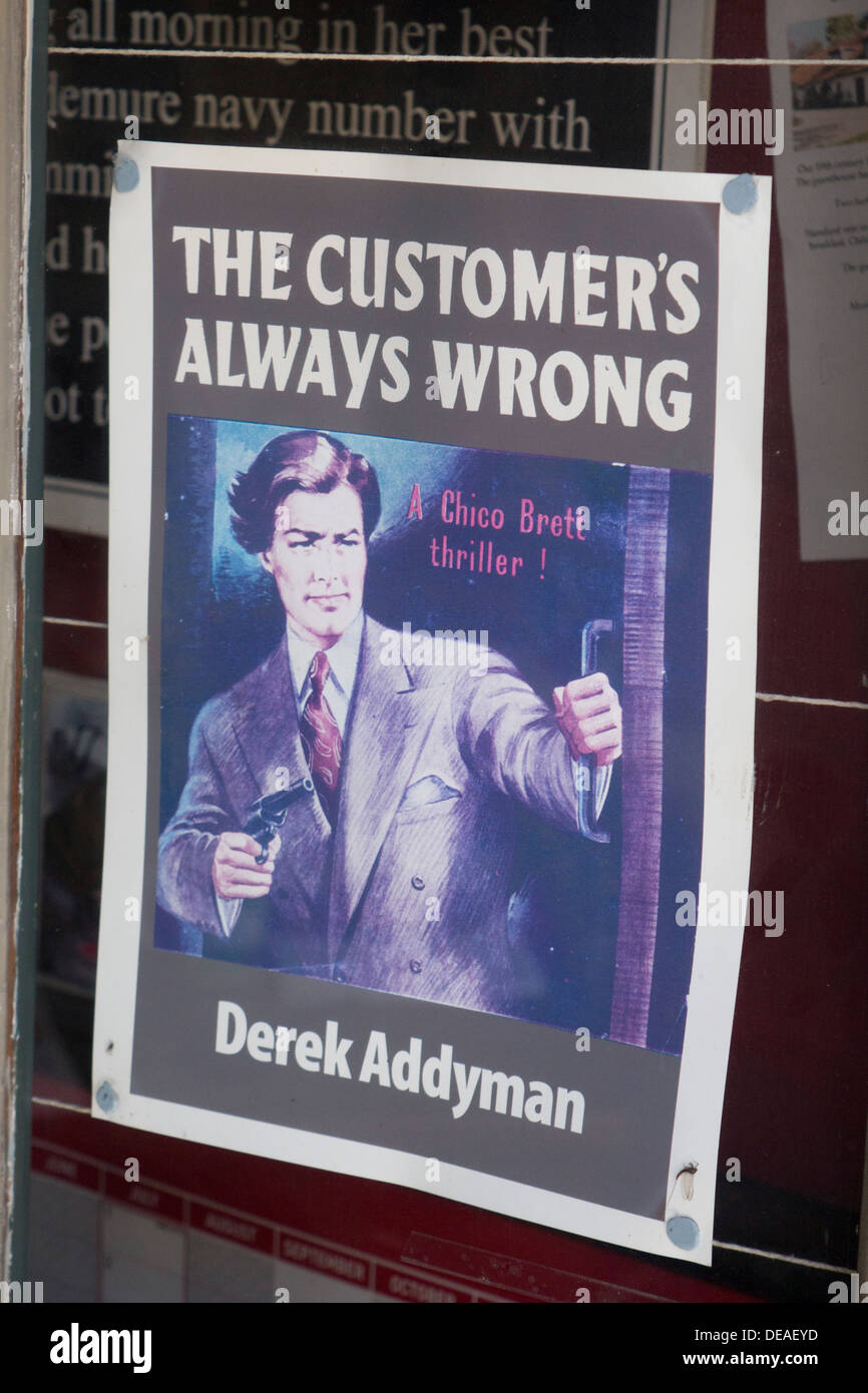 Hay-on-Wye Poster in bookshop door 'The Customer's Always Wrong ...