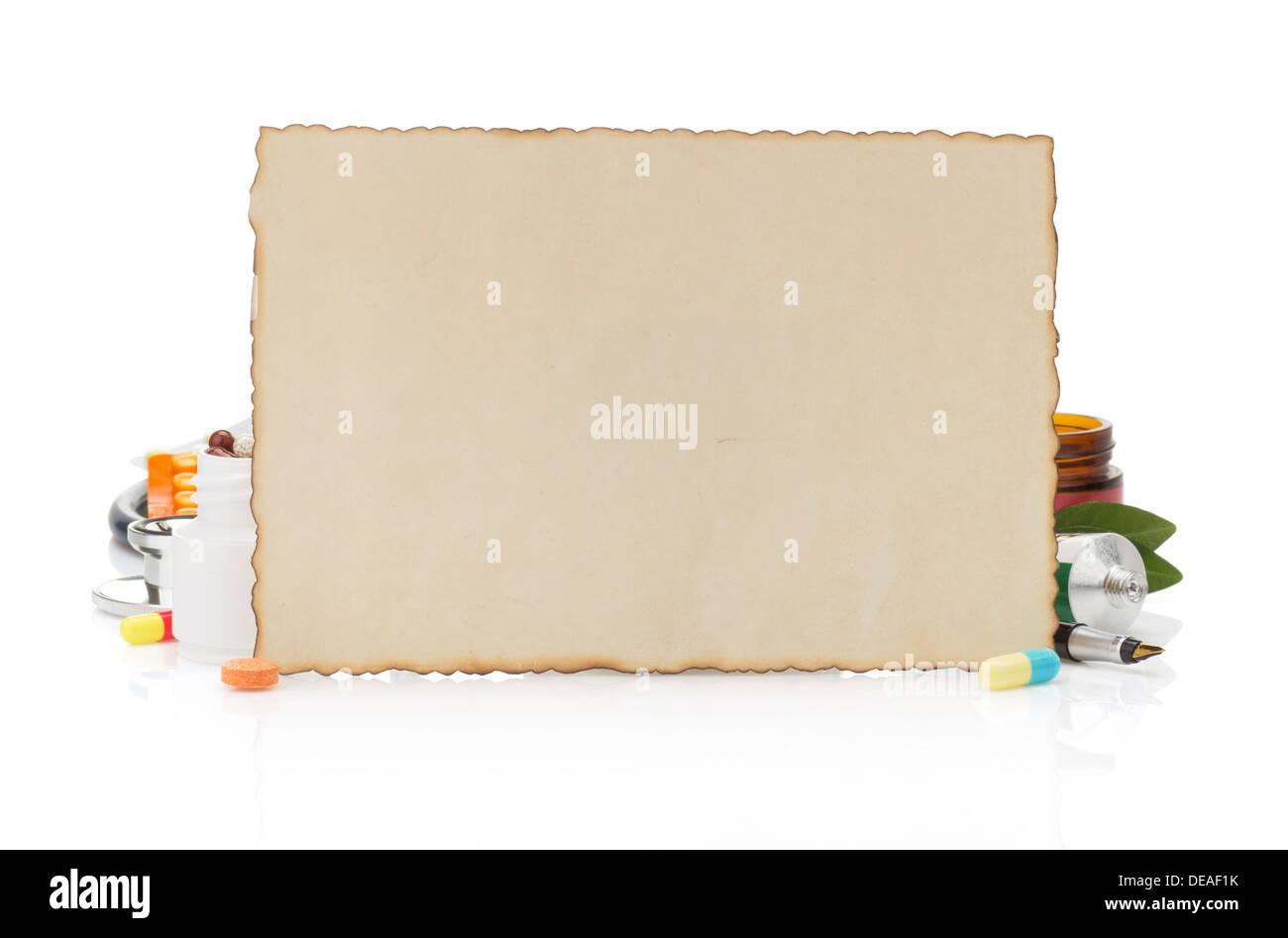 Medical treatment recipe white Cut Out Stock Images & Pictures - Alamy