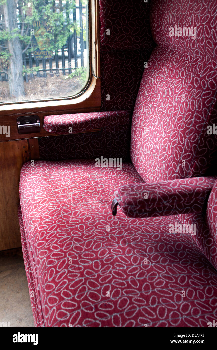 Severn valley Railway, LMS third class compartment on train Stock Photo ...