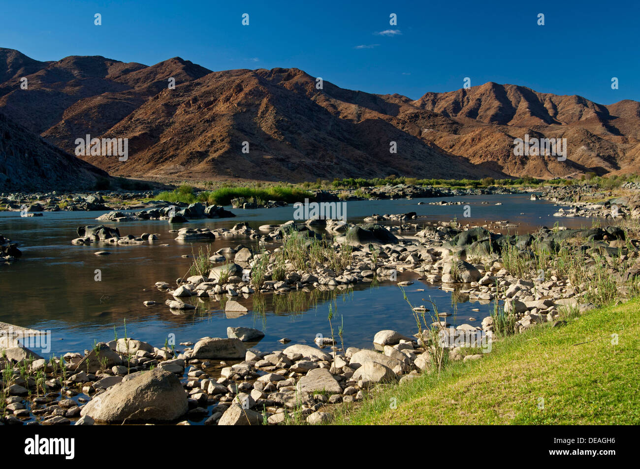 Valley of the Orange River or Gariep River, view across the Orange ...