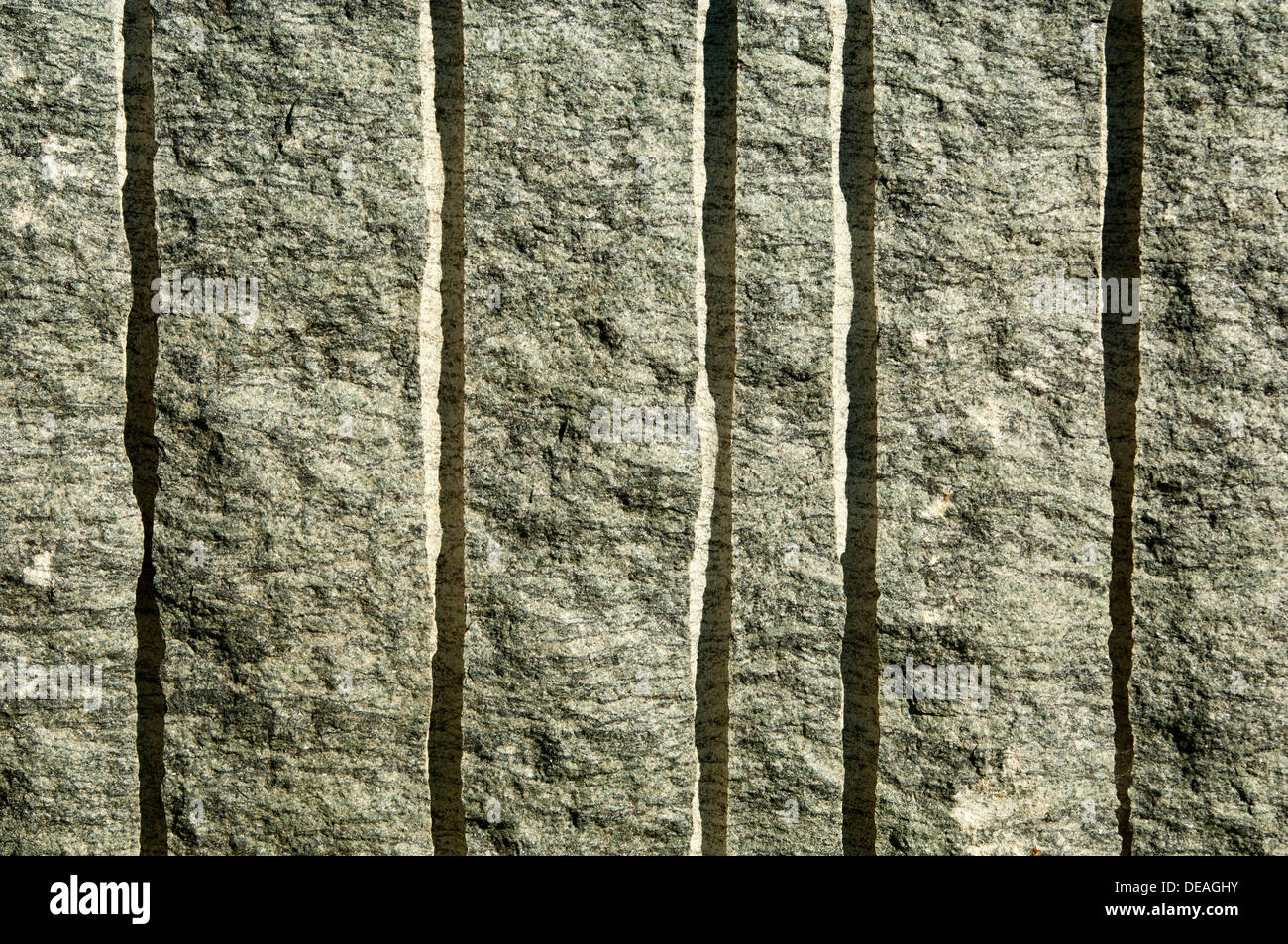 Drill hole traces in a block of Verde Bitterfontein granite or ...