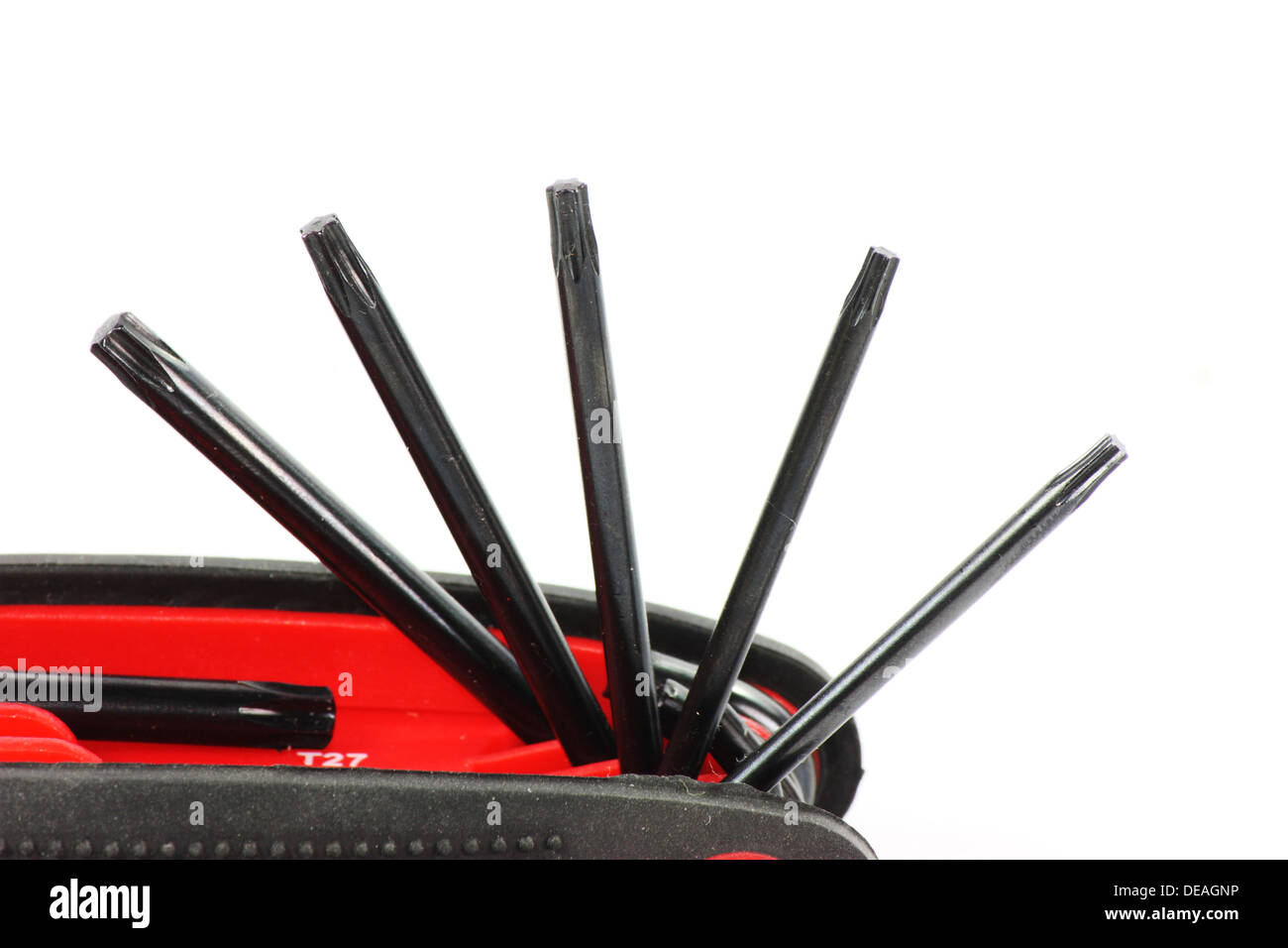 close up foldable six star screwdriver set 8 in 1 isolated on white ...