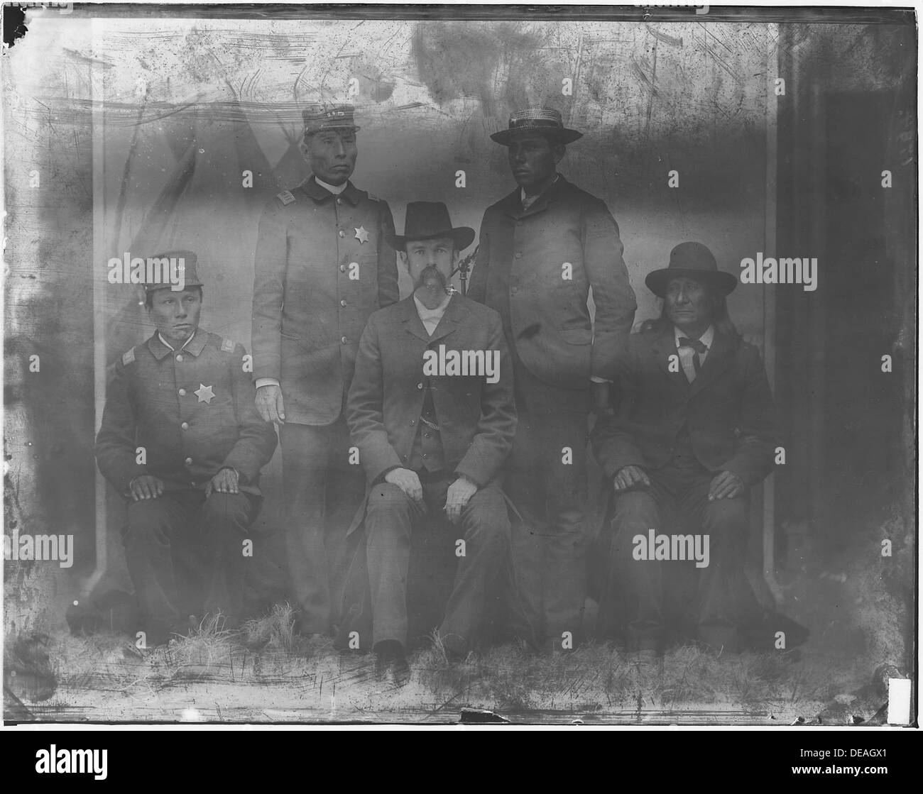 A photograph featuring members of the U.S. Indian Police alongside a ...