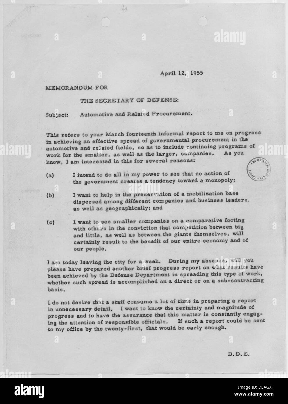 Defense memorandum hi-res stock photography and images - Alamy