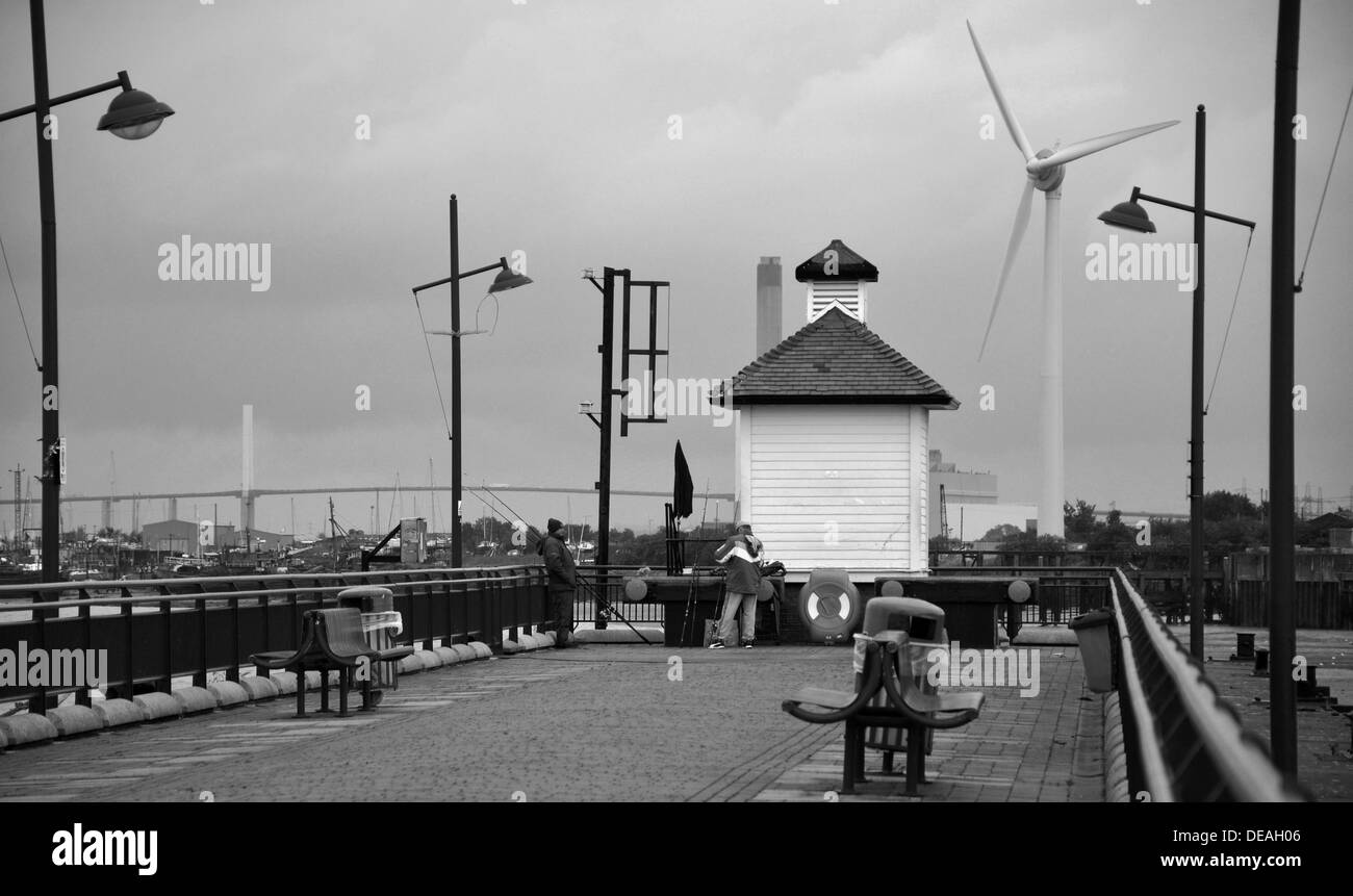 scene on erith pier in kent Stock Photo - Alamy