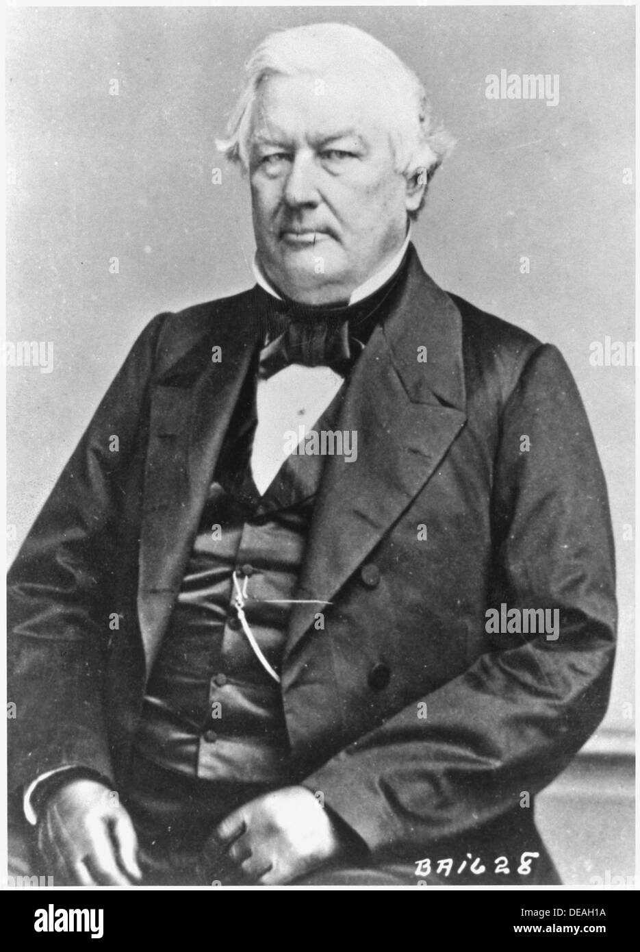 A waist-length seated portrait of Millard Fillmore, the 13th President ...