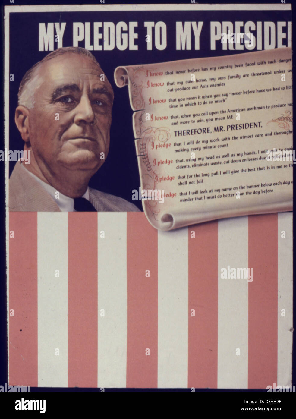 This photograph captures a personal pledge to the president ...