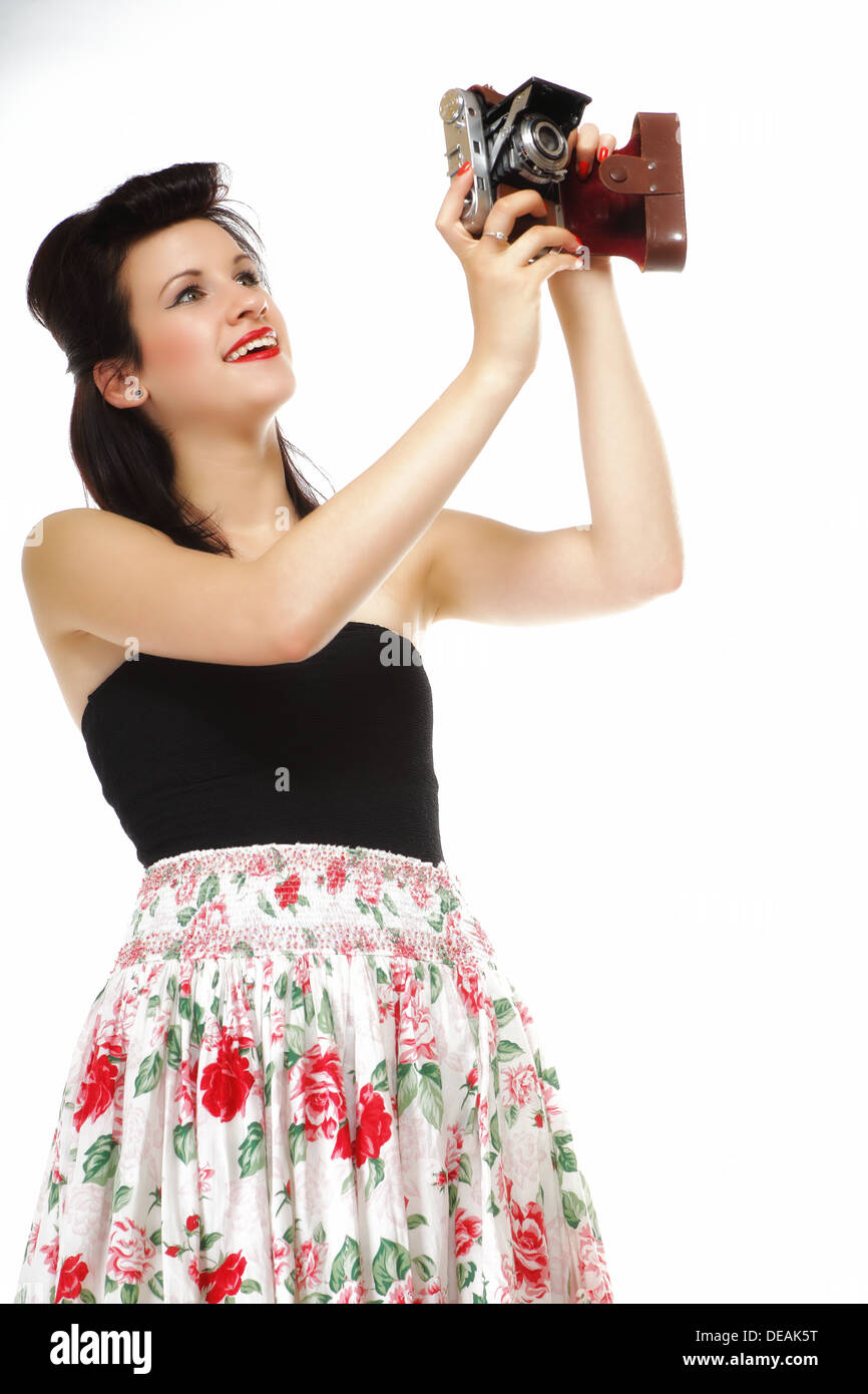 Retro photo of young girl hi-res stock photography and images - Alamy