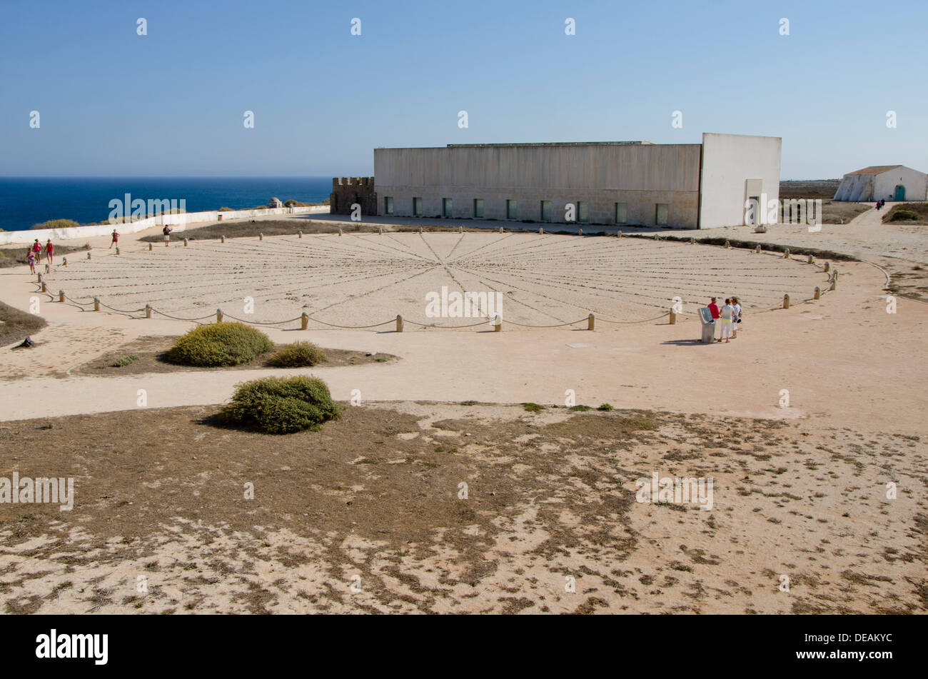 Giant pebble compass rose in Sagres fortress in Vila do Bispo, Algarve ...