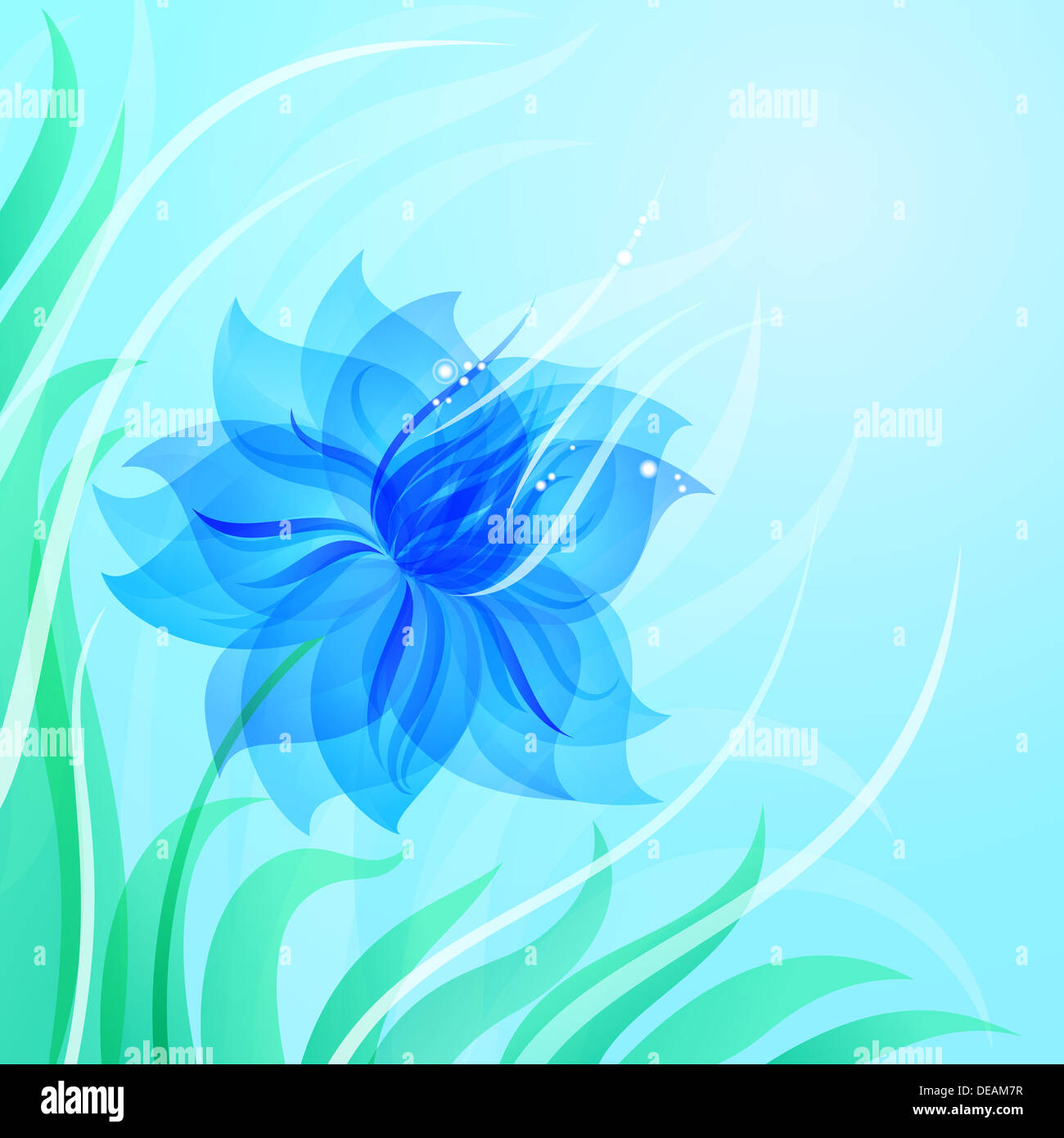 EPS10 azure flower background Stock Photo - Alamy