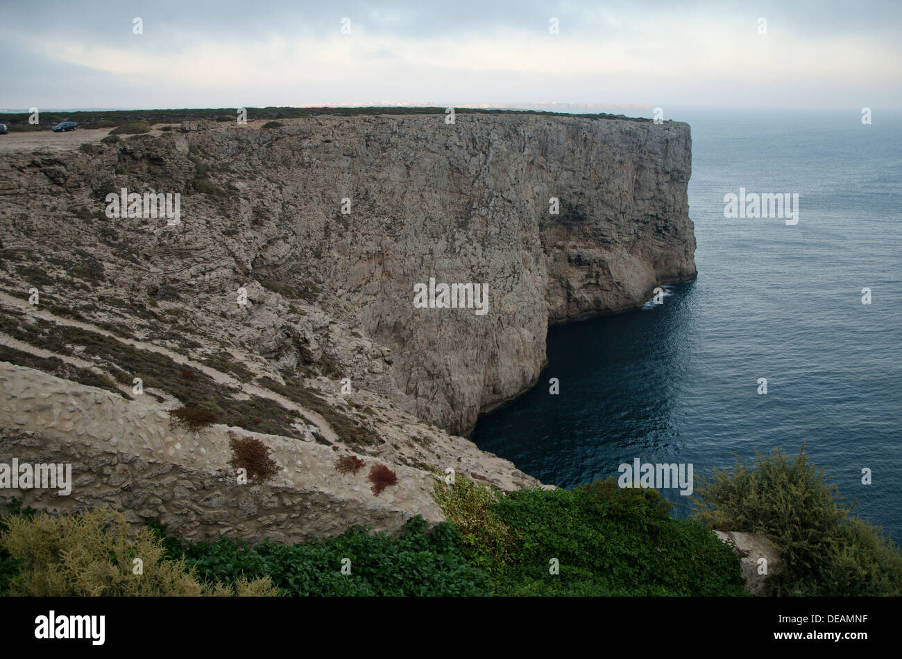 Cape St. Vincent or Vincentine atlantic coast near Sagres in Portugal ...