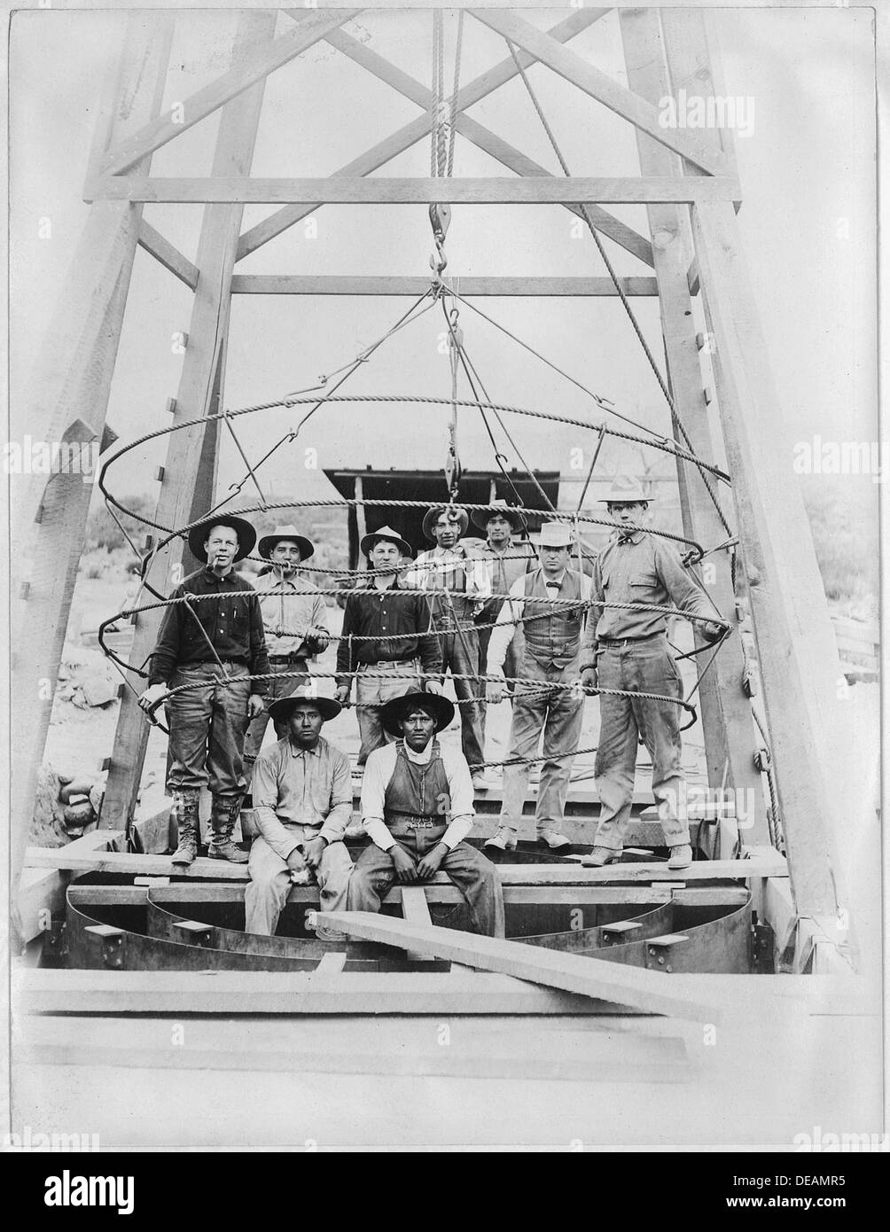 Work on reinforcing the first joint of a caisson at Pala Reservation ...