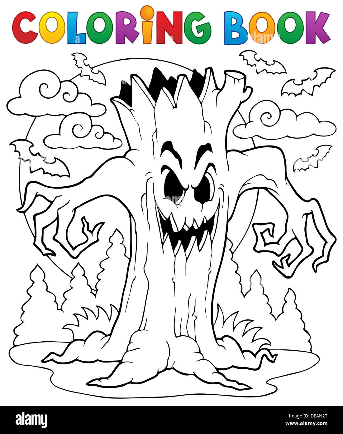 Coloring book Halloween character 7 - picture illustration Stock Photo ...