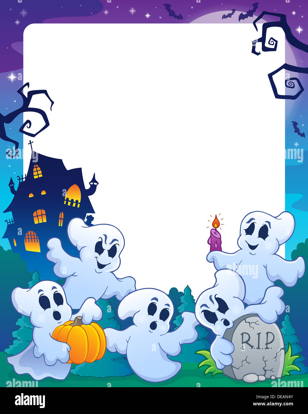 Halloween theme frame 1 - picture illustration Stock Photo - Alamy