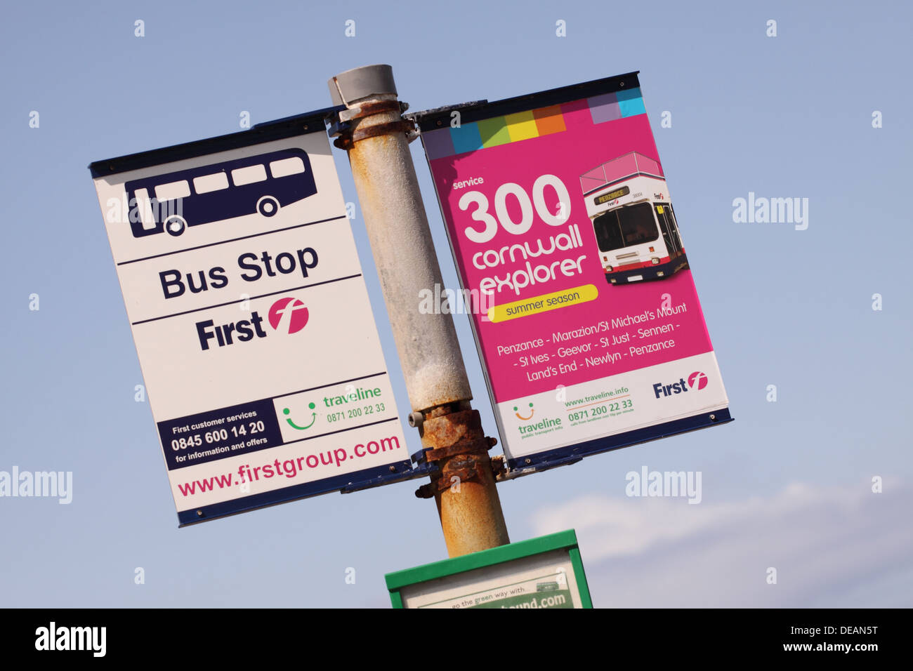 First Group bus stop in Cornwall Firstkernow Stock Photo - Alamy