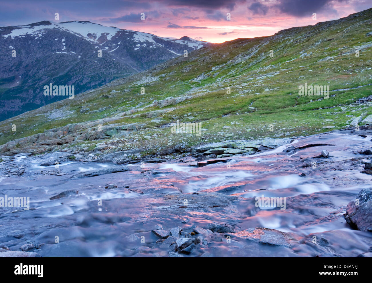 Mountain stream in Blakkådal, Blakkadal valley, Saltfjellet-Svartisen ...