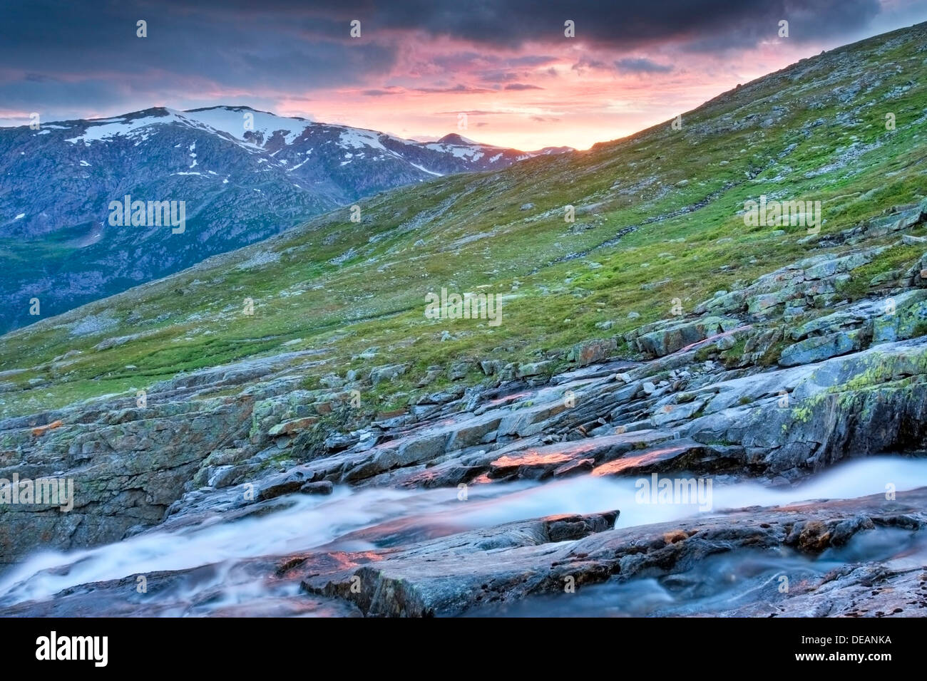 Mountain stream in Blakkådal, Blakkadal valley, Saltfjellet-Svartisen ...