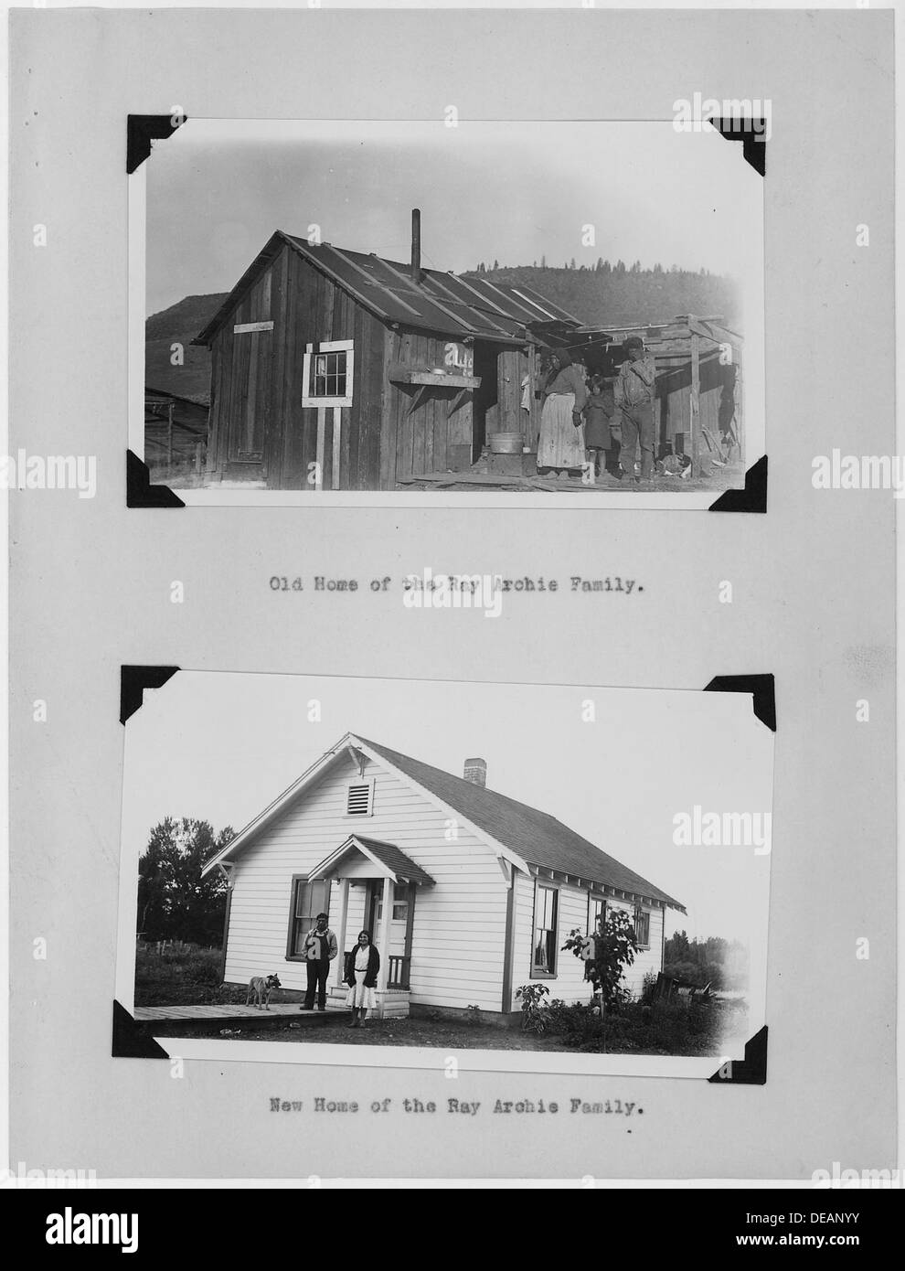The photographs depict the old and new homes of the Ray Archie family ...
