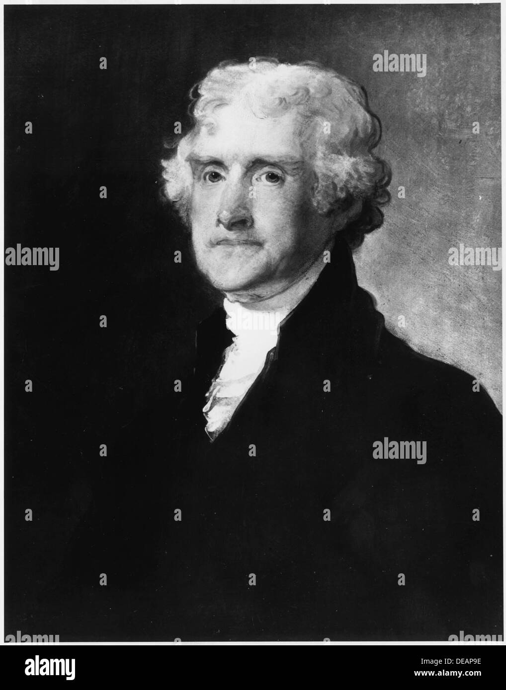 A photograph of a painting depicting Thomas Jefferson, one of the ...