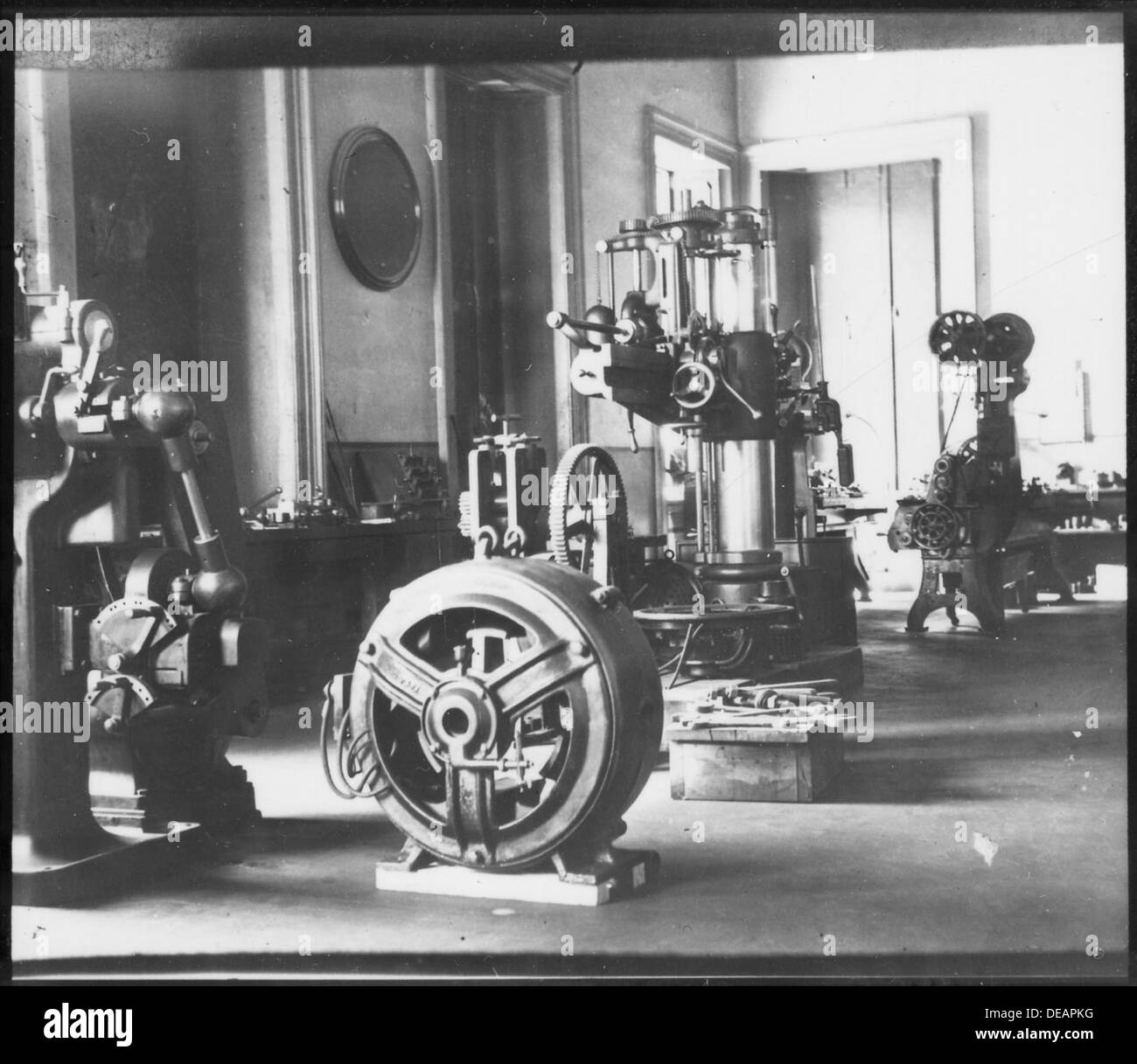 This photograph showcases machinery used at the San Francisco Mint, a ...